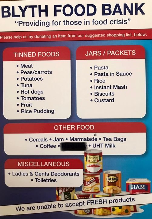 Blyth Foodbank collection – Spartans Trust